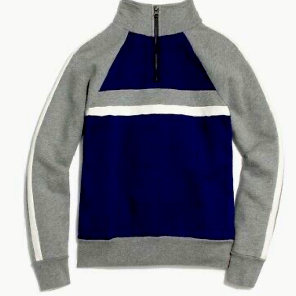 J. Crew | Tops | J Crew Color Block Half Zip Sweatshirt Xs | Poshmark